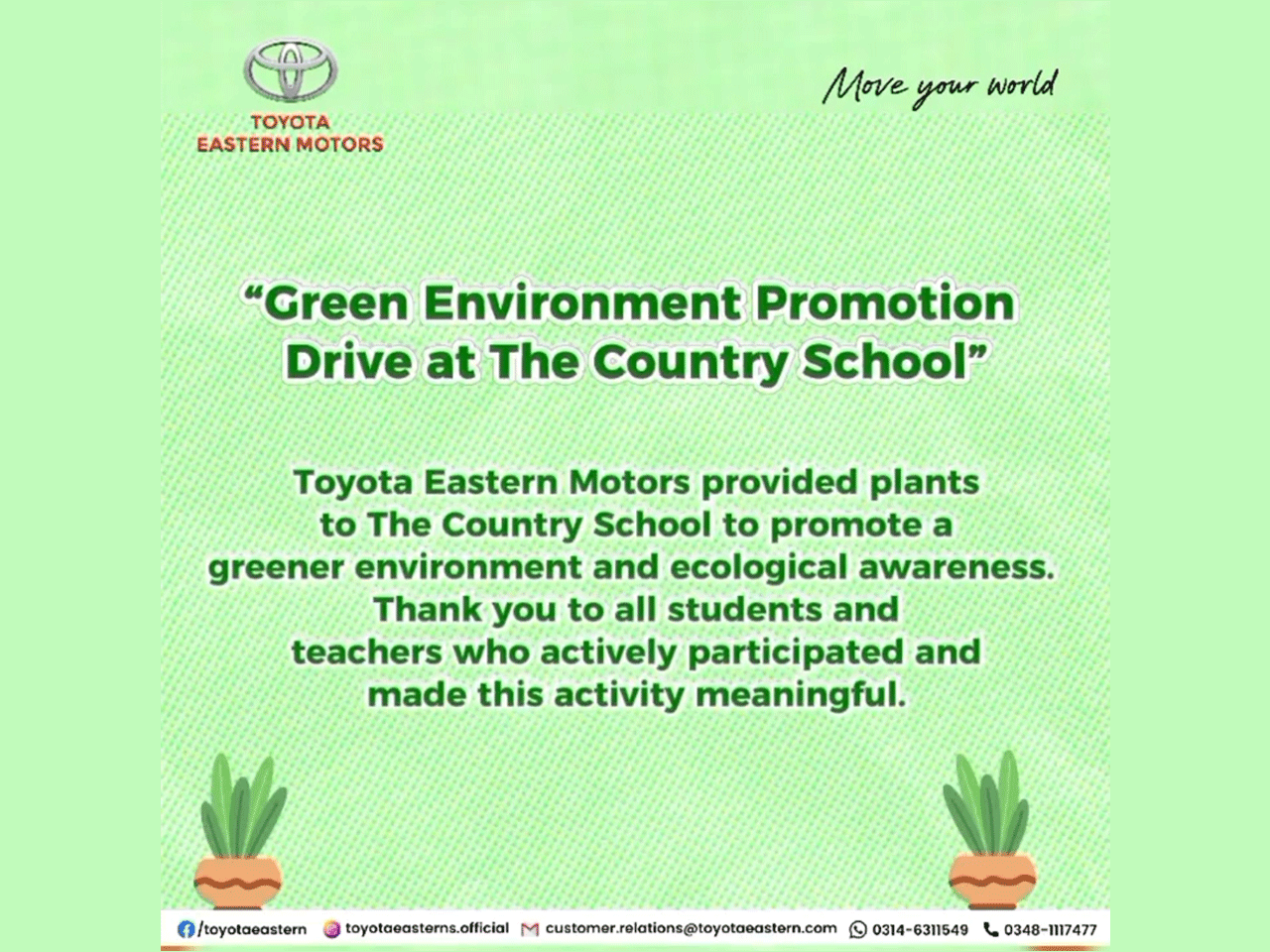 Green Environment Promotion Drive at The Country School - Toyota ...